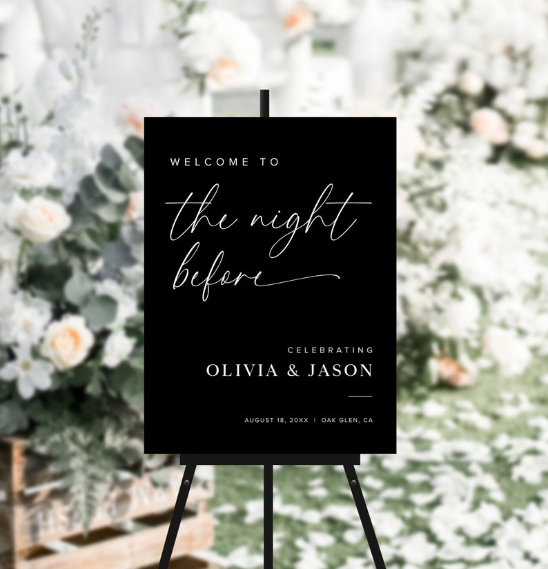 The Night Before Welcome Sign Template Wedding Rehearsal - Etsy