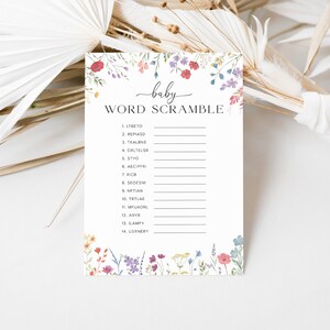 Word Scramble Baby Shower Game Template, Baby Word Scramble Game ...