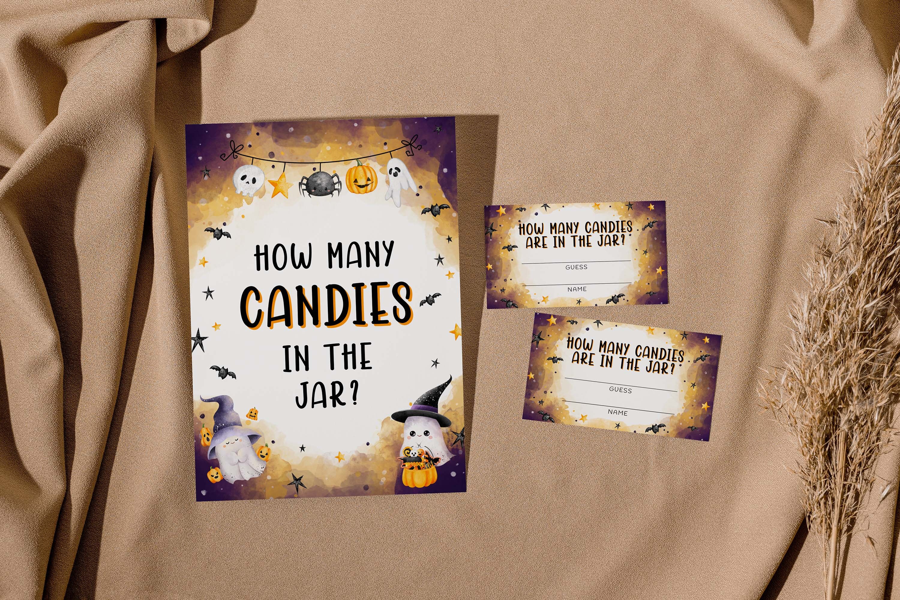 How Many Candies Game Template, Halloween Baby Shower Games, Guess How ...