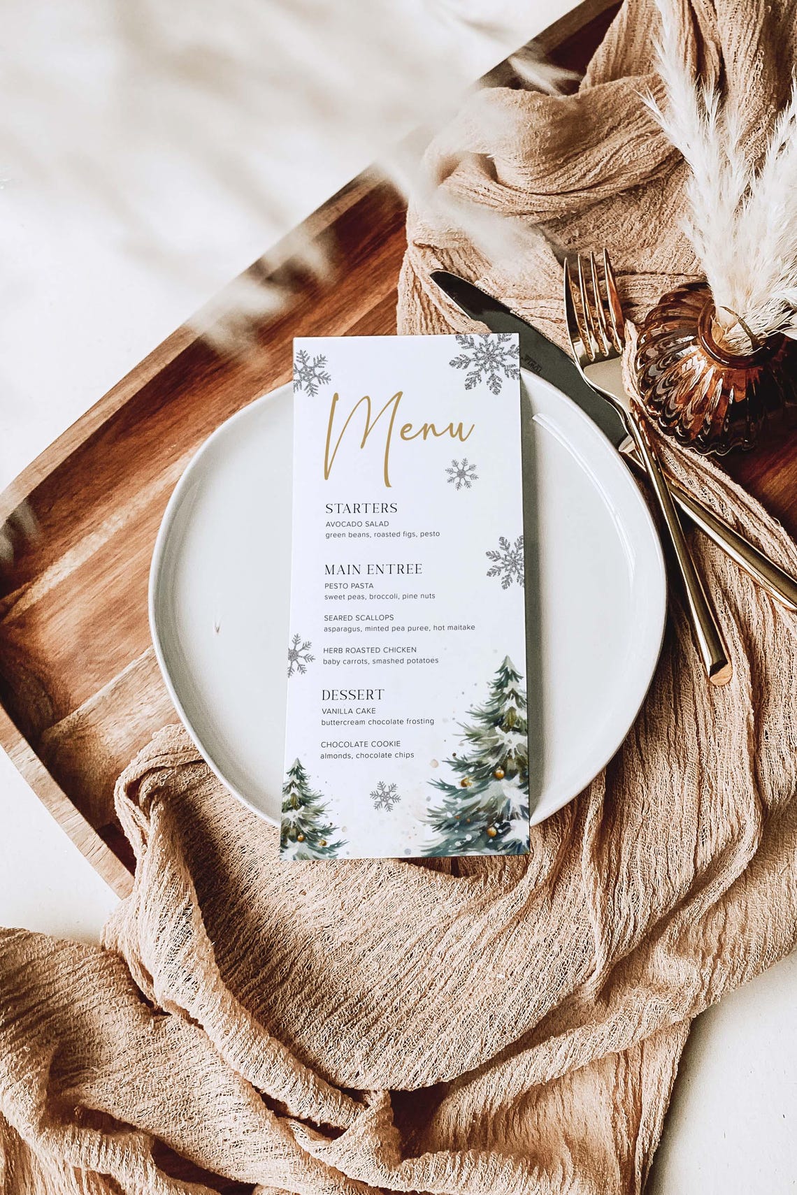 Winter Menu Template, Winter Wedding Menu Winter Bridal Shower Menu ...