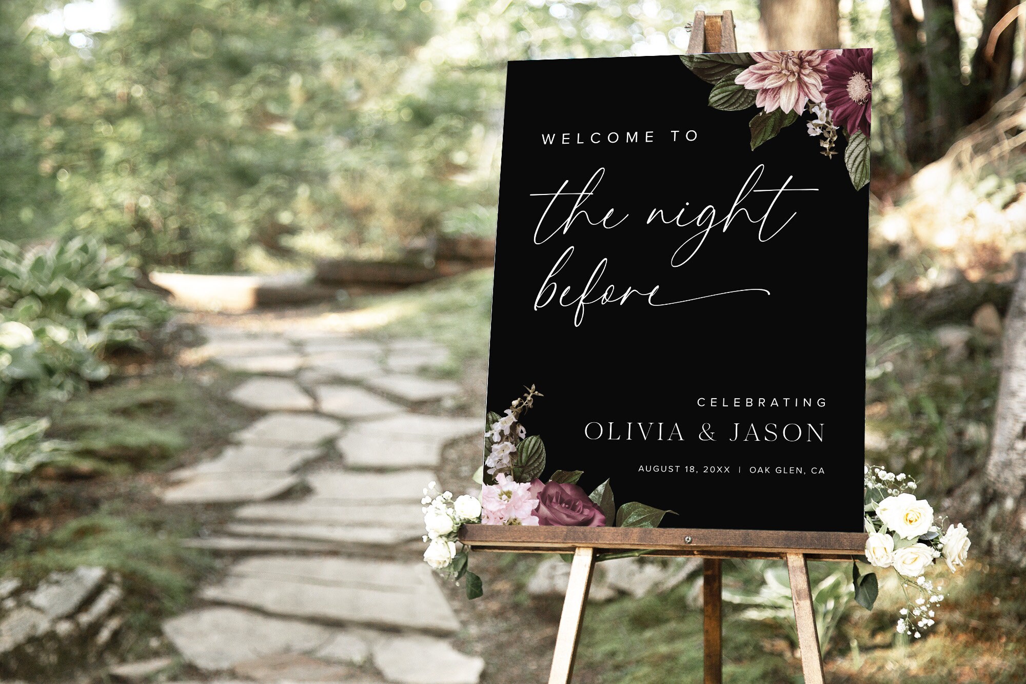 Rehearsal Dinner Welcome Sign Template the Night Before Sign - Etsy