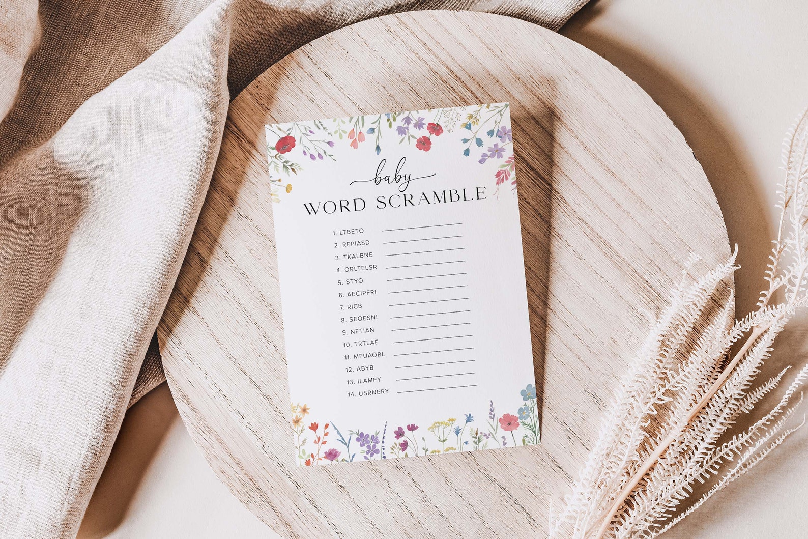 Word Scramble Baby Shower Game Template, Baby Word Scramble Game ...