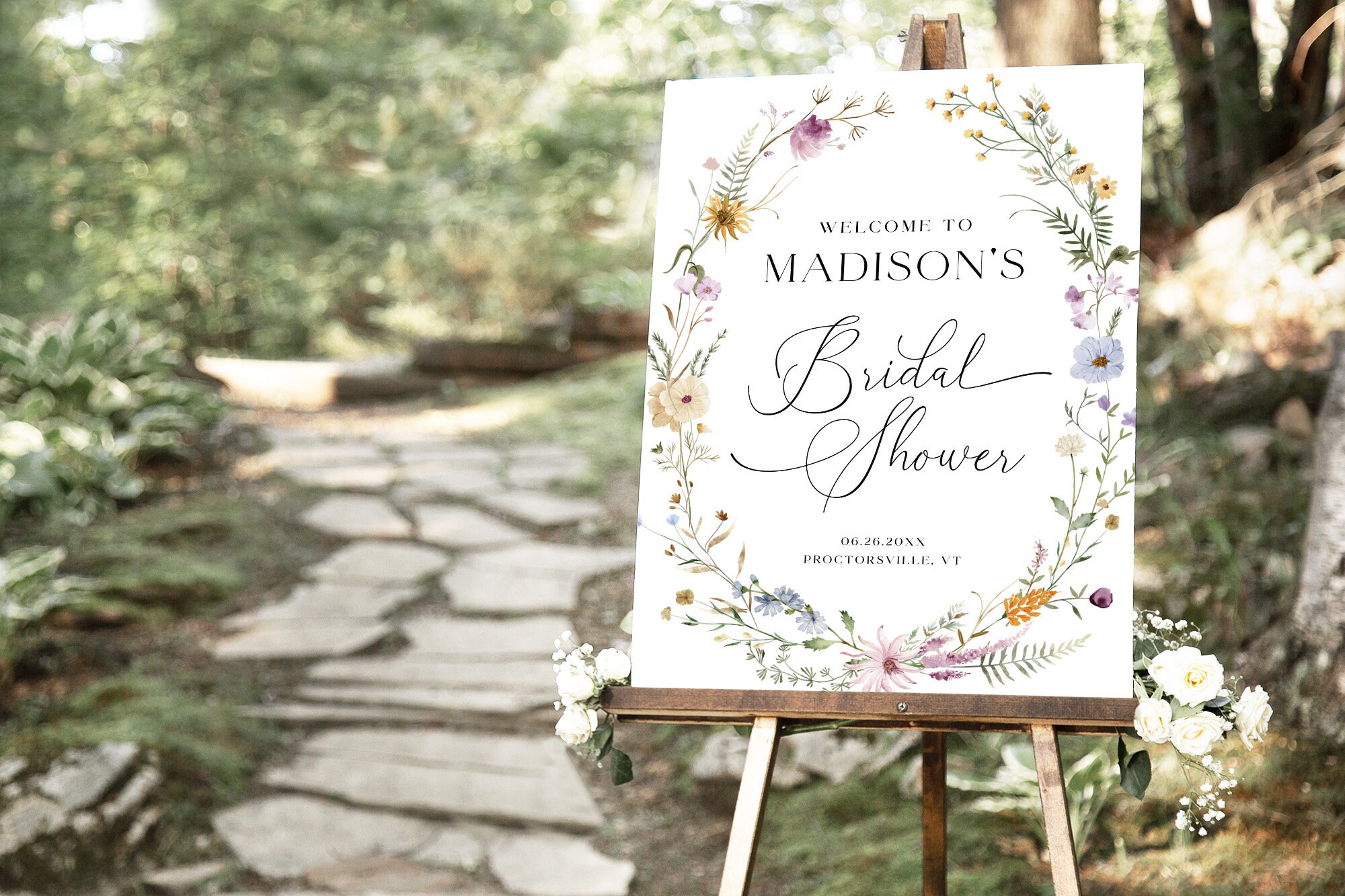 Wildflower Bridal Shower Welcome Sign Template, Wildflower Welcome Sign ...