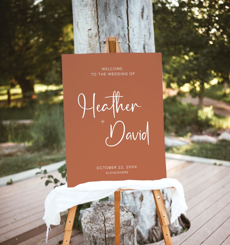 Terracotta Wedding Welcome Sign Template Fall Wedding Desert - Etsy