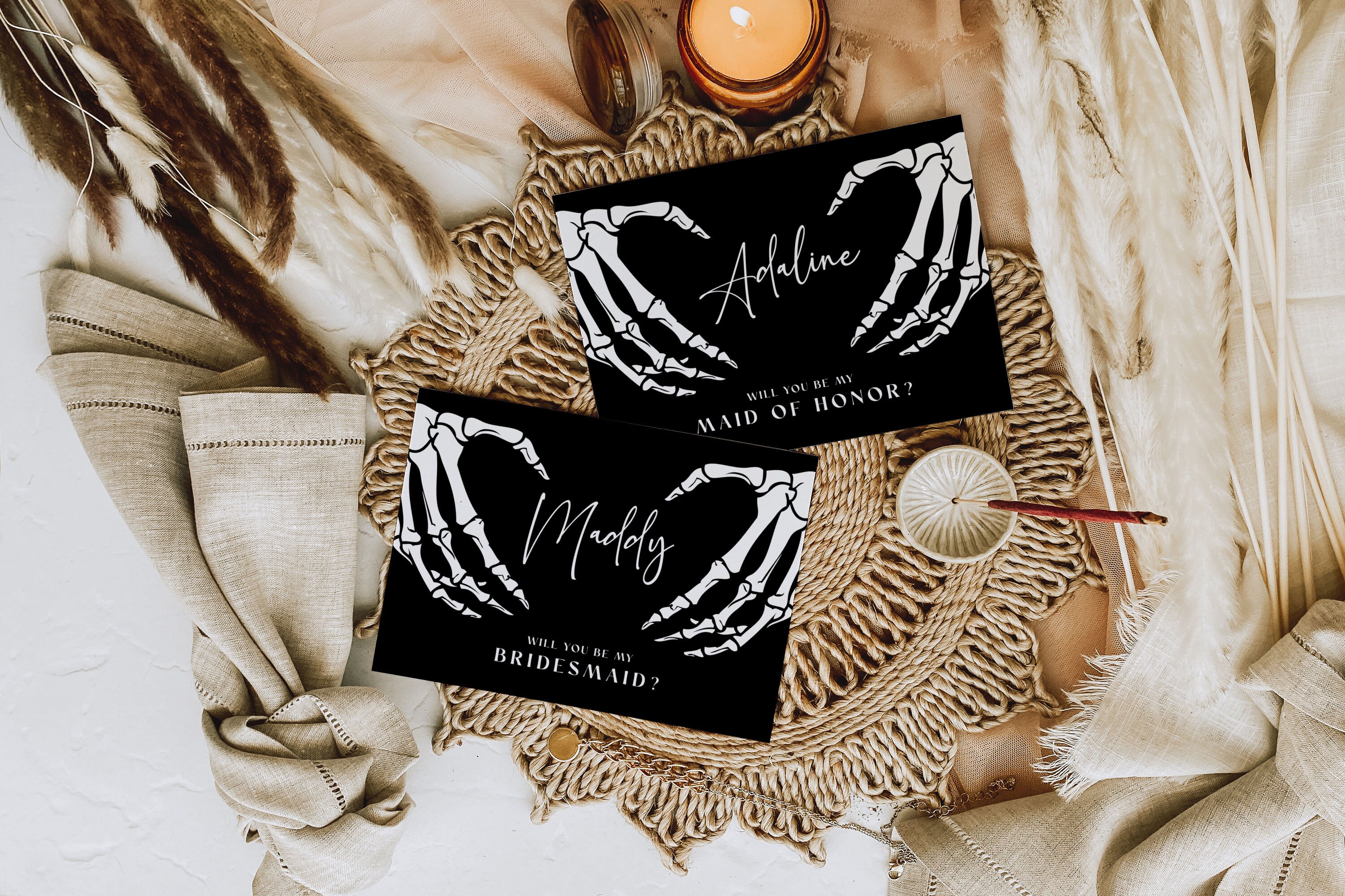 Gothic Bridesmaid Proposal Card Template Emo Bridesmaid - Etsy