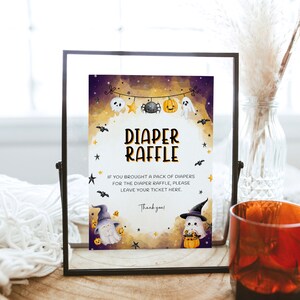 Diaper Raffle Card Template, Ghost Baby Shower Diaper Raffle Sign ...