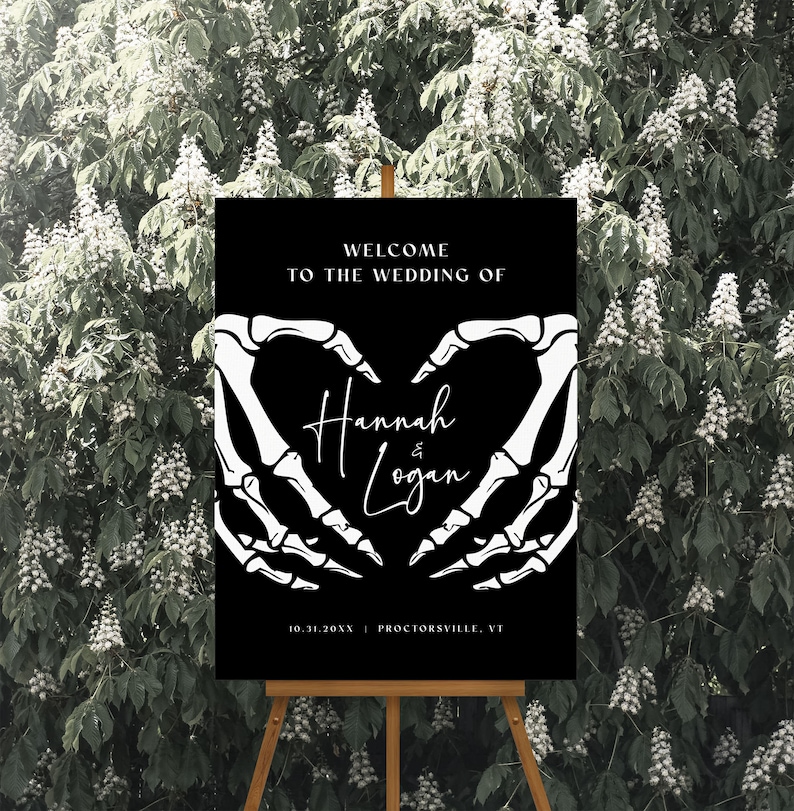 Gothic Wedding Welcome Sign Template Halloween Wedding - Etsy