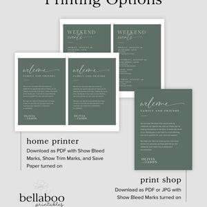 Wedding Welcome Bags Note Template, Wedding Welcome Letter, Wedding ...