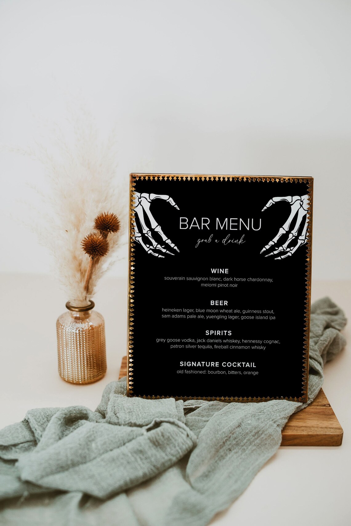 Halloween Gothic Wedding Bar Menu Template Dark Moody Wedding - Etsy