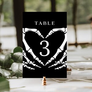 Gothic Wedding Table Numbers Template, Halloween Table Numbers ...