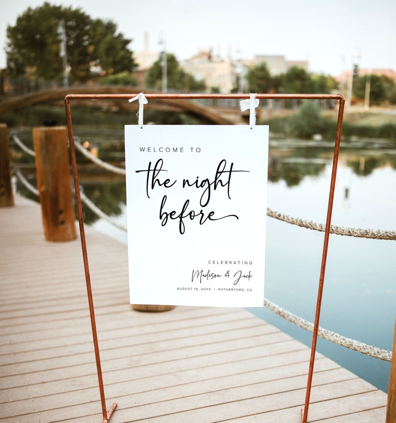 The Night Before Sign Template, Rehearsal Dinner Sign, Rehearsal Dinner ...