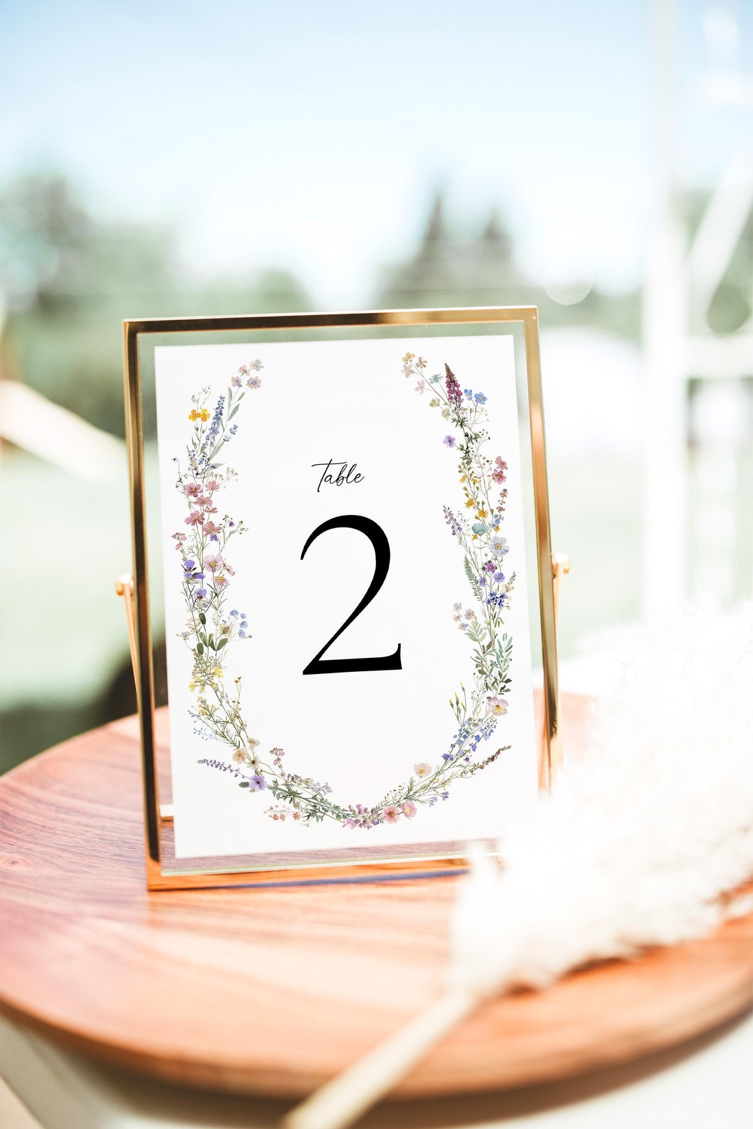 Boho Wedding Table Numbers Template, Wildflower Wedding Table Numbers ...