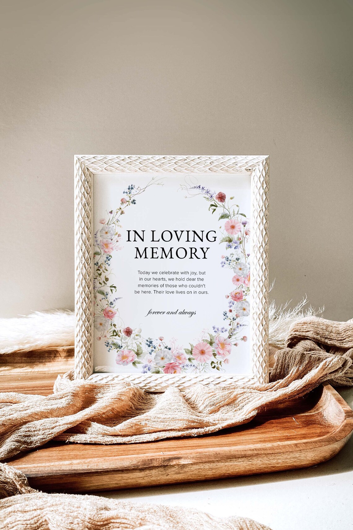 Wedding Memorial Sign Template, Floral Wedding Sign, Wildflower Wedding ...