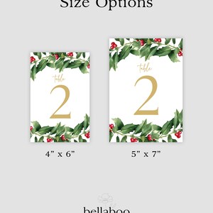 Christmas Table Numbers Templates, Holiday Table Numbers, Gold Wedding ...