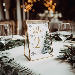 Christmas Table Numbers Templates, Holiday Table Numbers, Gold ...