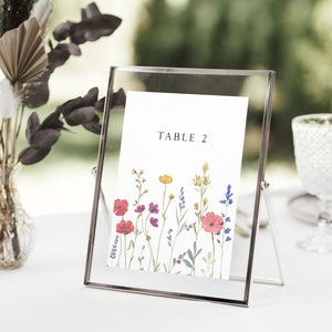 Boho Wedding Table Numbers Template, Wildflower Table Numbers ...