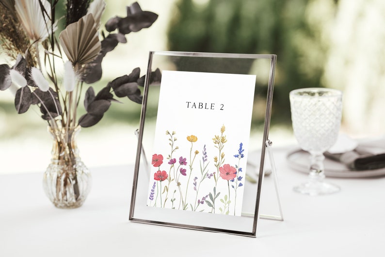 Boho Wedding Table Numbers Template Wildflower Table Numbers - Etsy