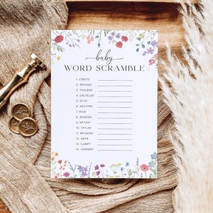 Word Scramble Baby Shower Game Template, Baby Word Scramble Game ...