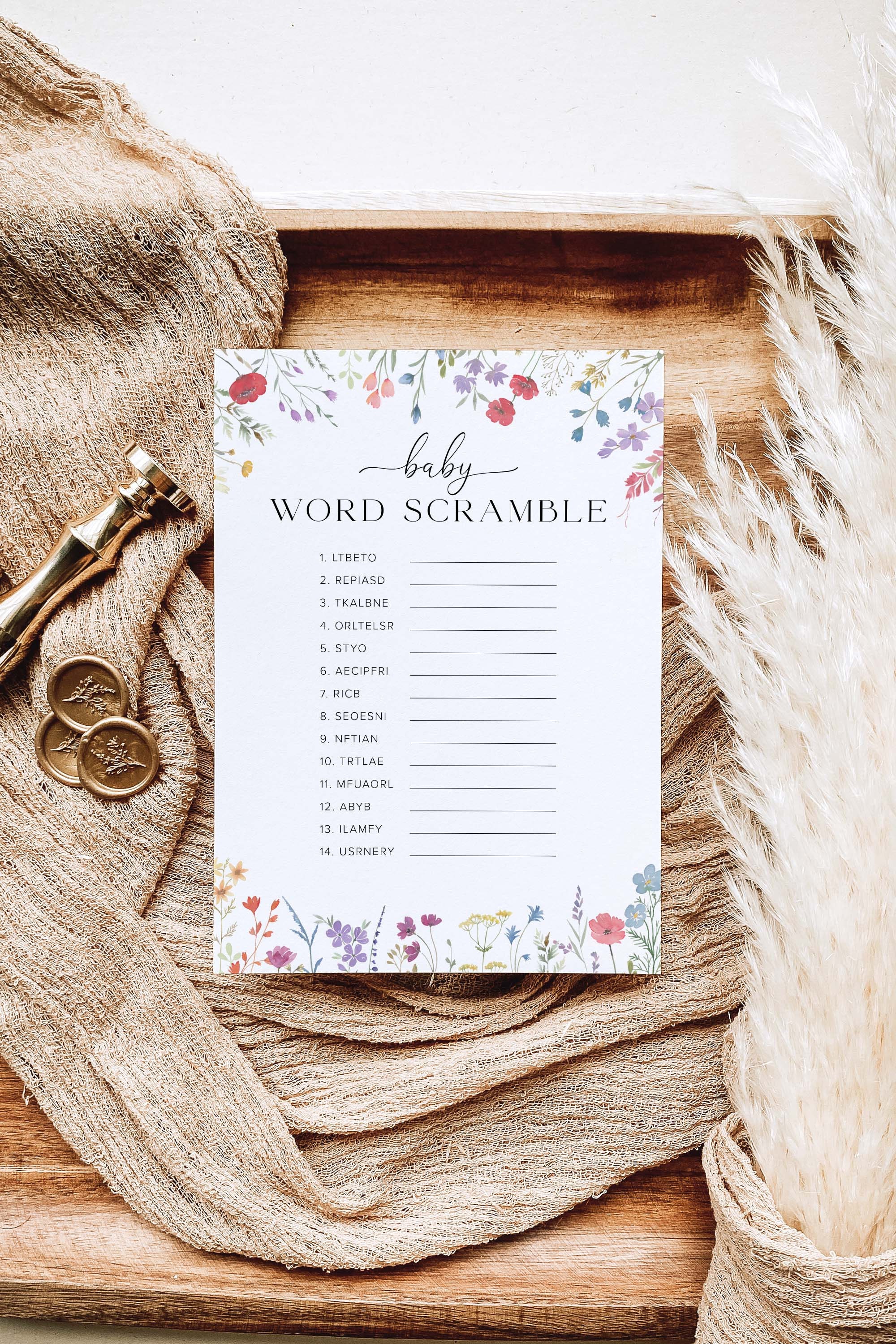 Word Scramble Baby Shower Game Template, Baby Word Scramble Game ...