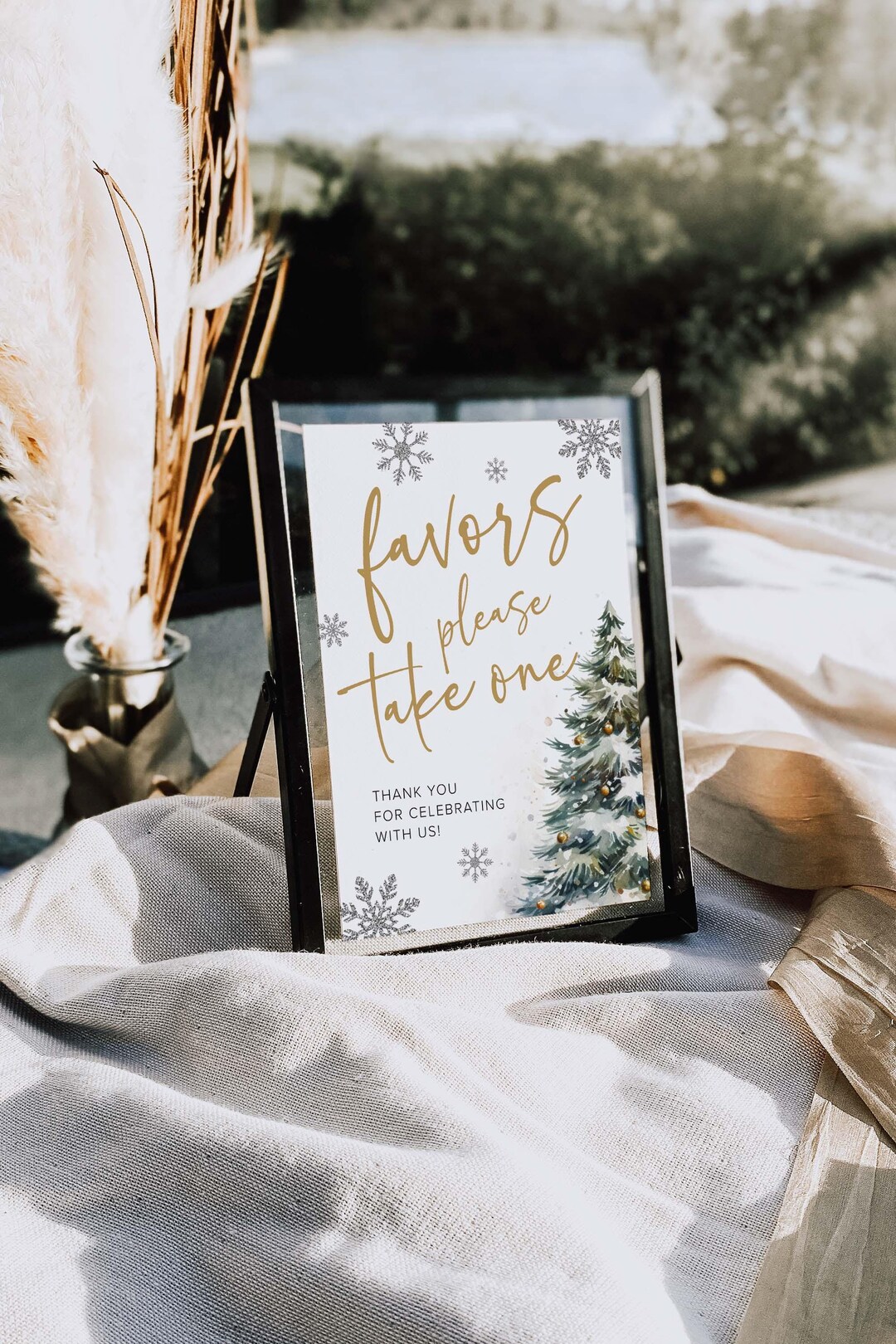 Winter Wedding Favors Sign Template, Christmas Wedding Favor Sign ...