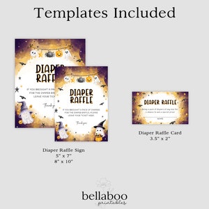 Diaper Raffle Card Template, Ghost Baby Shower Diaper Raffle Sign ...