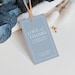 Dusty Blue Wedding Favor Tag Template, Soft Blue Thank You Tag ...