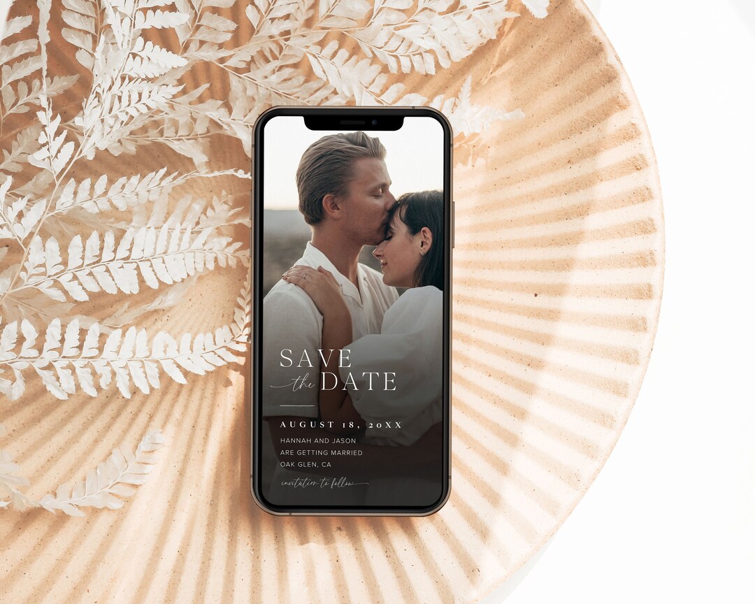 Electronic Save the Date Template, Modern Save the Date Digital With ...