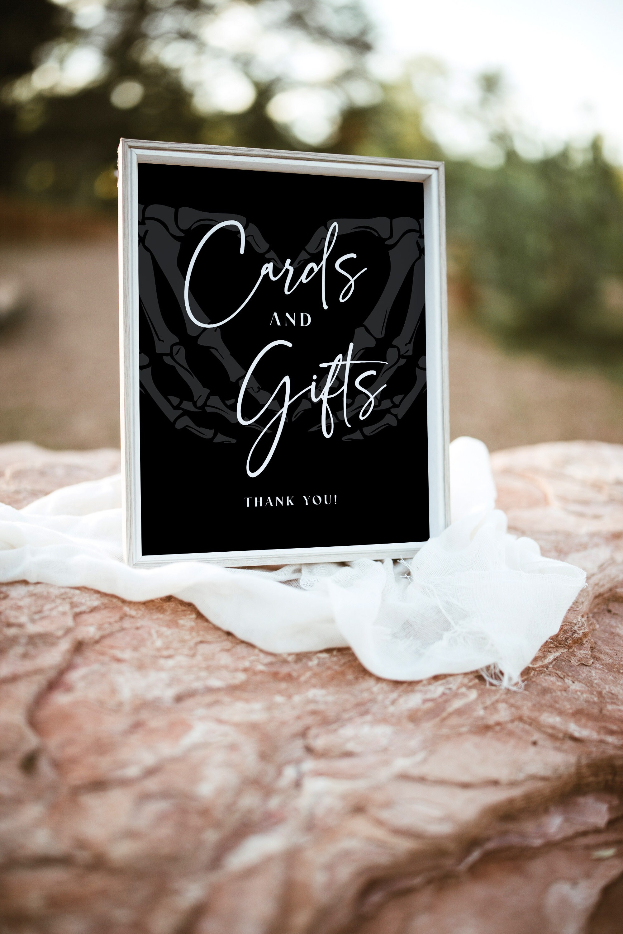 Gothic Cards and Gifts Sign Template, Dark Moody Wedding, Spooky Cards ...