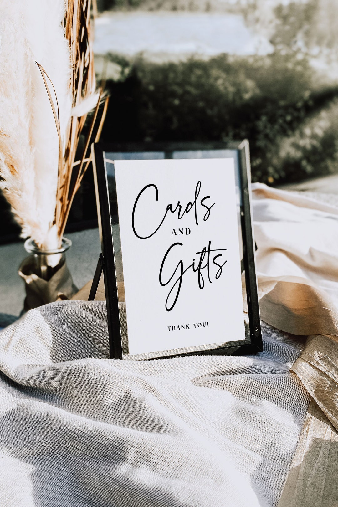 Minimalist Cards and Gifts Sign Template, Bridal Shower Gift Sign ...