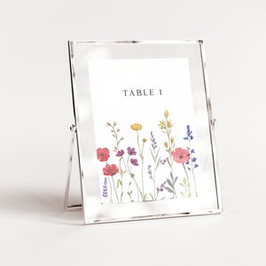 Boho Wedding Table Numbers Template, Wildflower Table Numbers ...