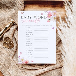Word Scramble Baby Shower Game Template, Baby Word Scramble Game ...