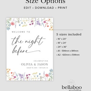 Rehearsal Dinner Sign Template, the Night Before Sign, Rehearsal Dinner ...