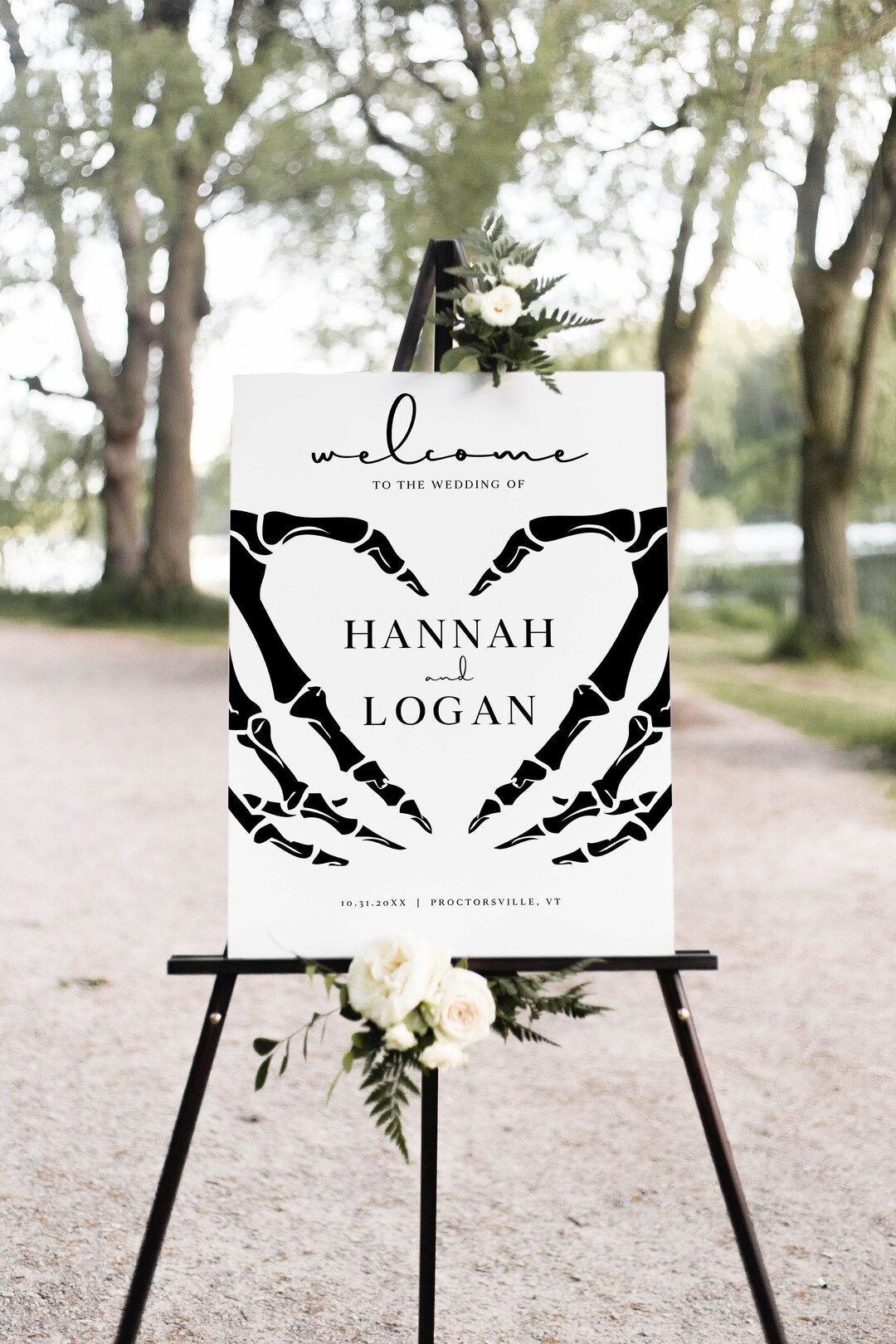 Gothic Wedding Welcome Sign Template, Skull Wedding Welcome Poster ...