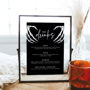 Halloween Wedding Bar Menu Template, Gothic Bar Menu, Dark Wedding ...
