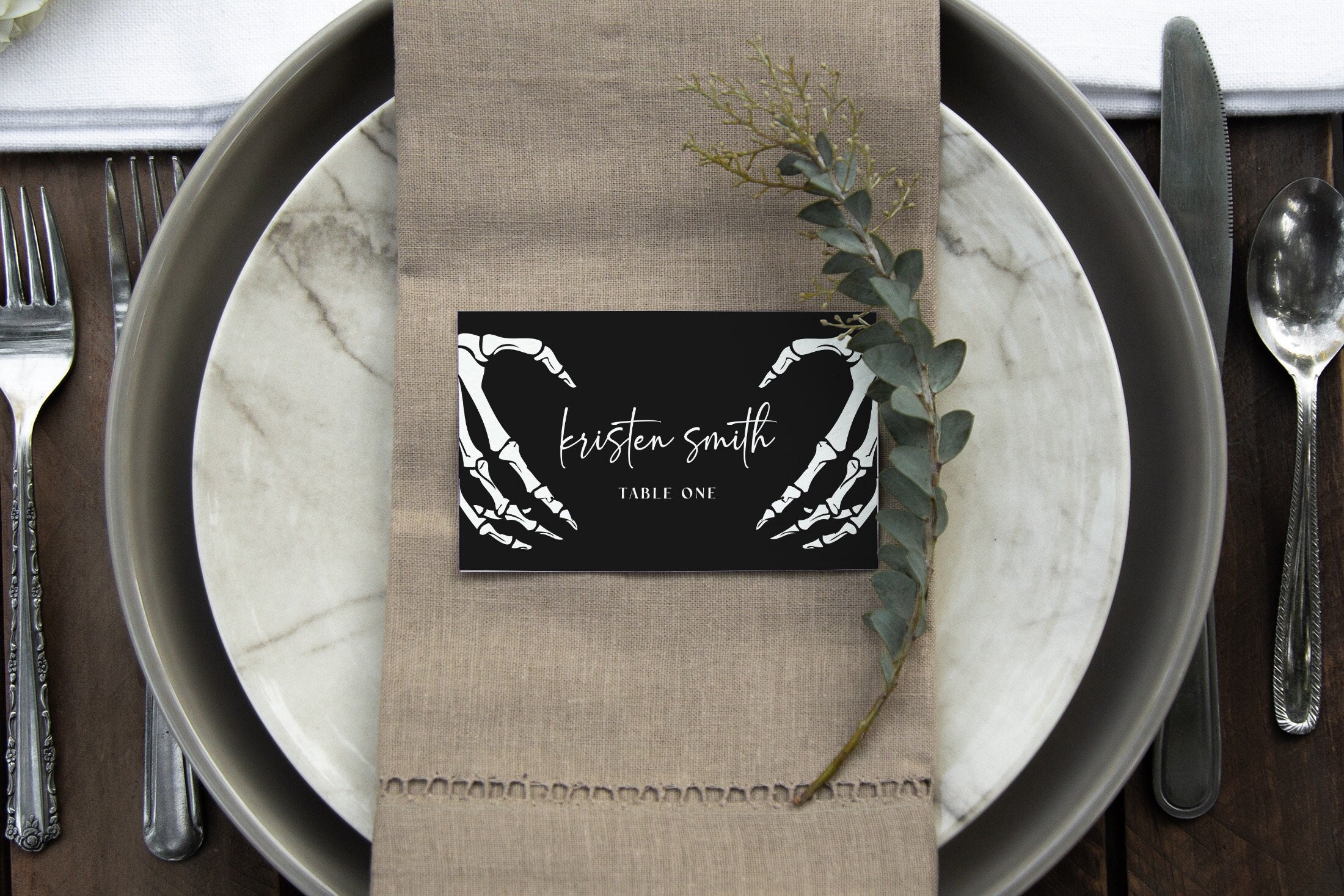 Gothic Wedding Place Cards Template, Dark and Moody Wedding, Halloween ...