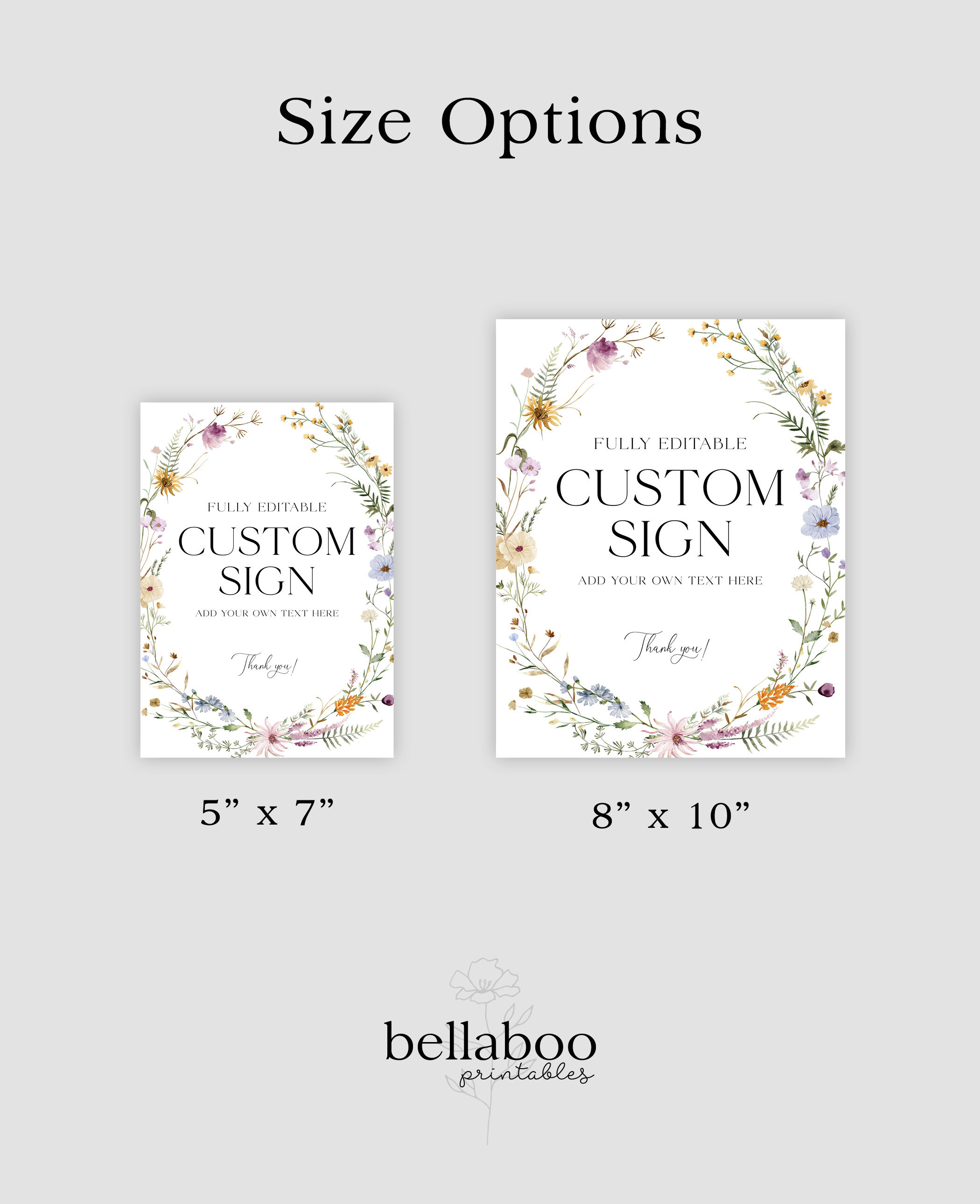 Wildflower Custom Sign Template, Baby Shower Sign, Wildflower Wedding ...
