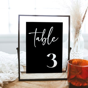 Minimalist Wedding Table Numbers Template, Simple Table Numbers ...