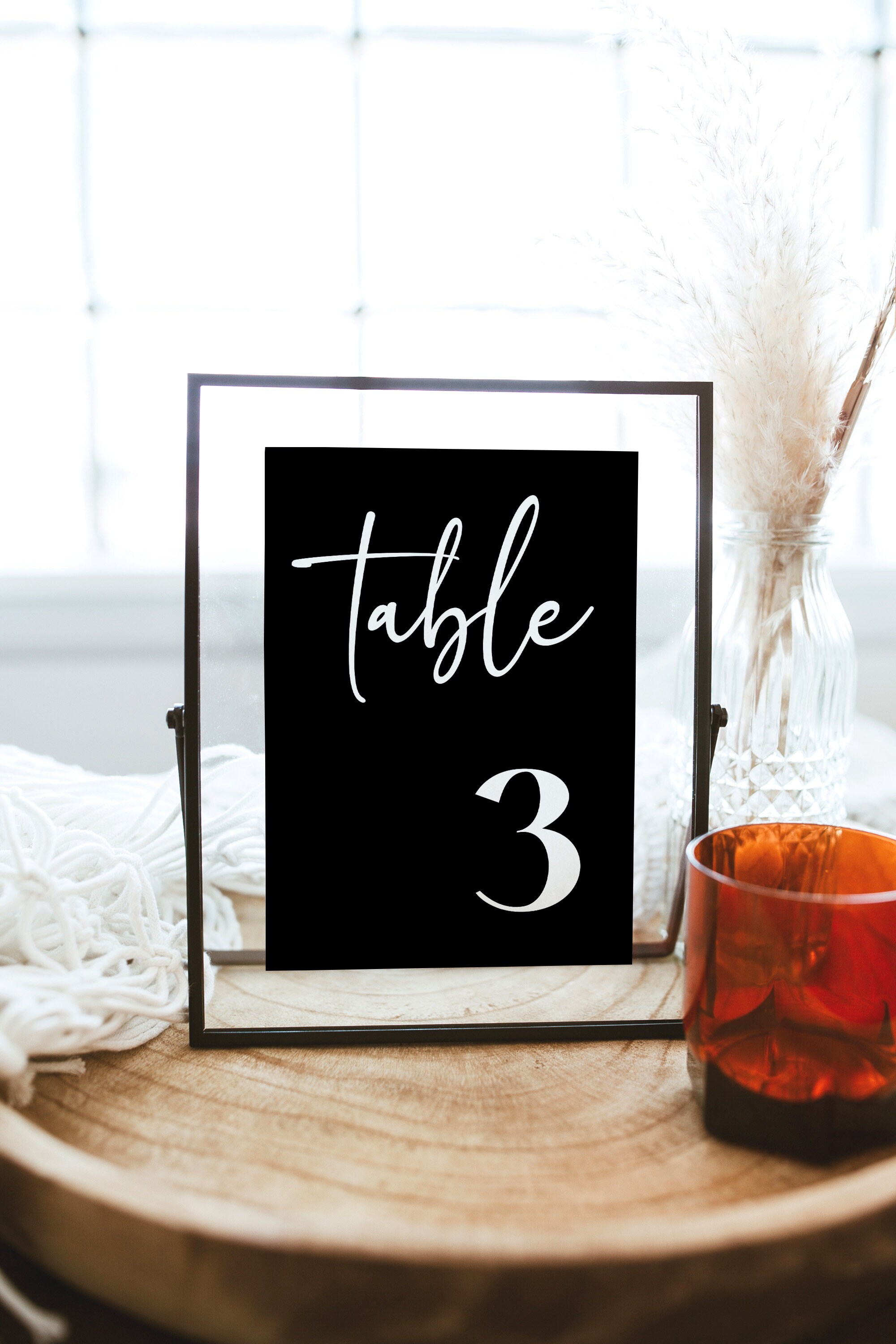 Minimalist Wedding Table Numbers Template, Simple Table Numbers ...