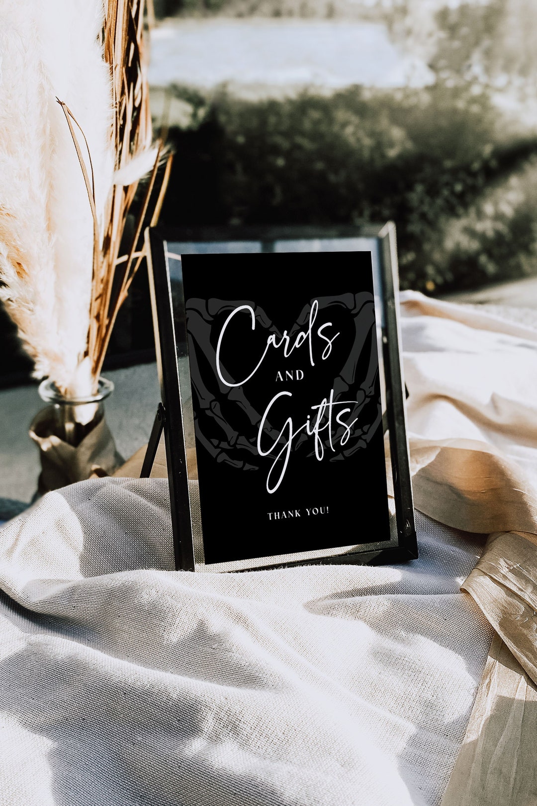 Gothic Cards and Gifts Sign Template, Dark Moody Wedding, Spooky Cards ...