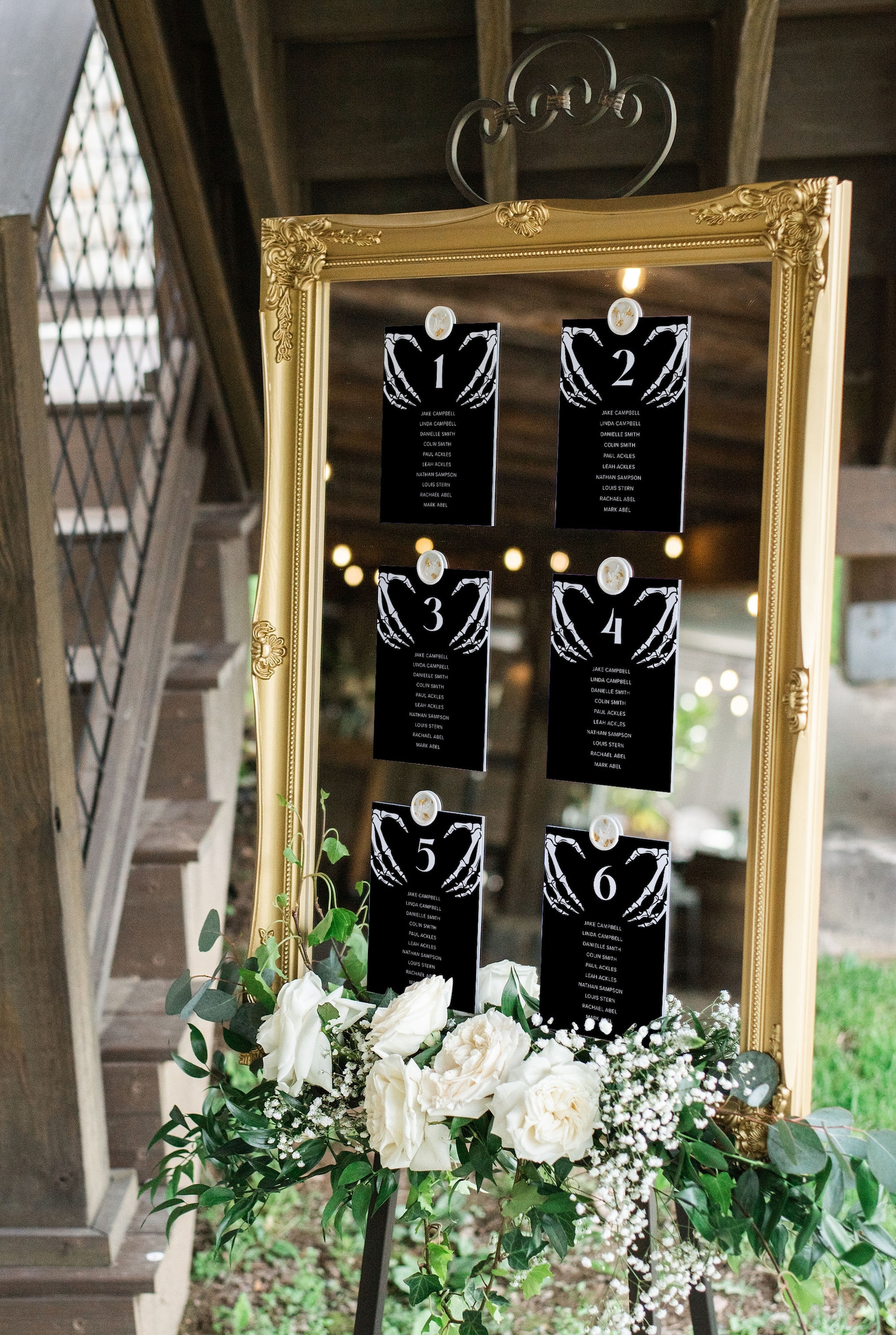 Gothic Wedding Seating Chart Card Template, Seating Chart Cards ...