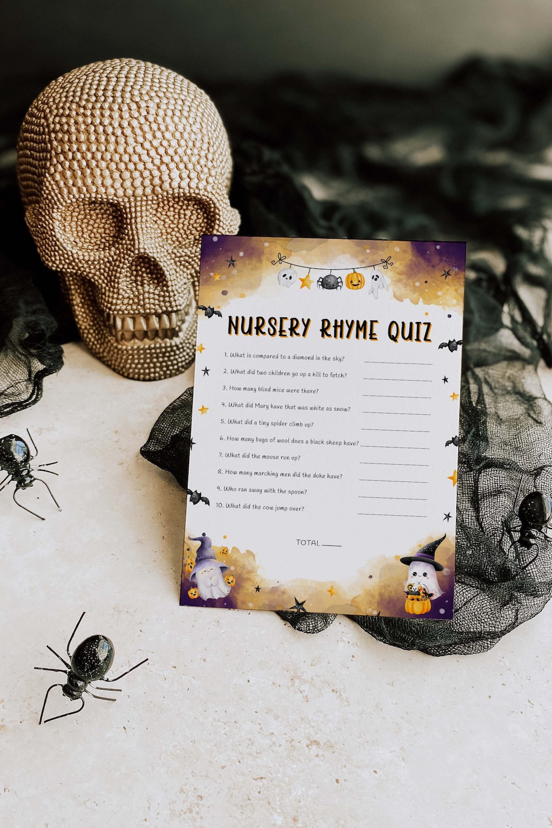 Nursery Rhyme Quiz Baby Shower Game Template, Nursery Rhymes Game ...
