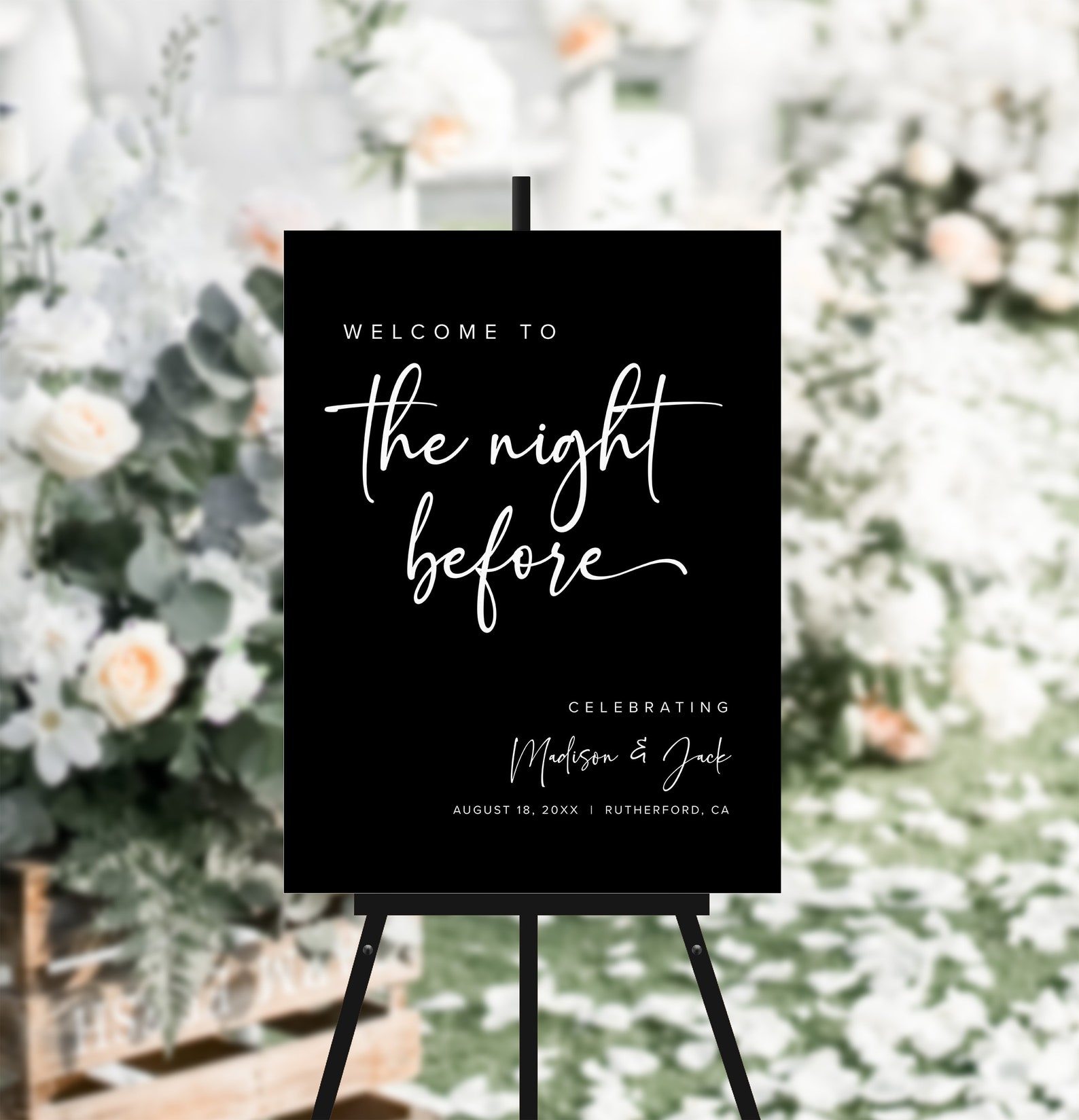 Rehearsal Dinner Welcome Sign Template the Night Before - Etsy