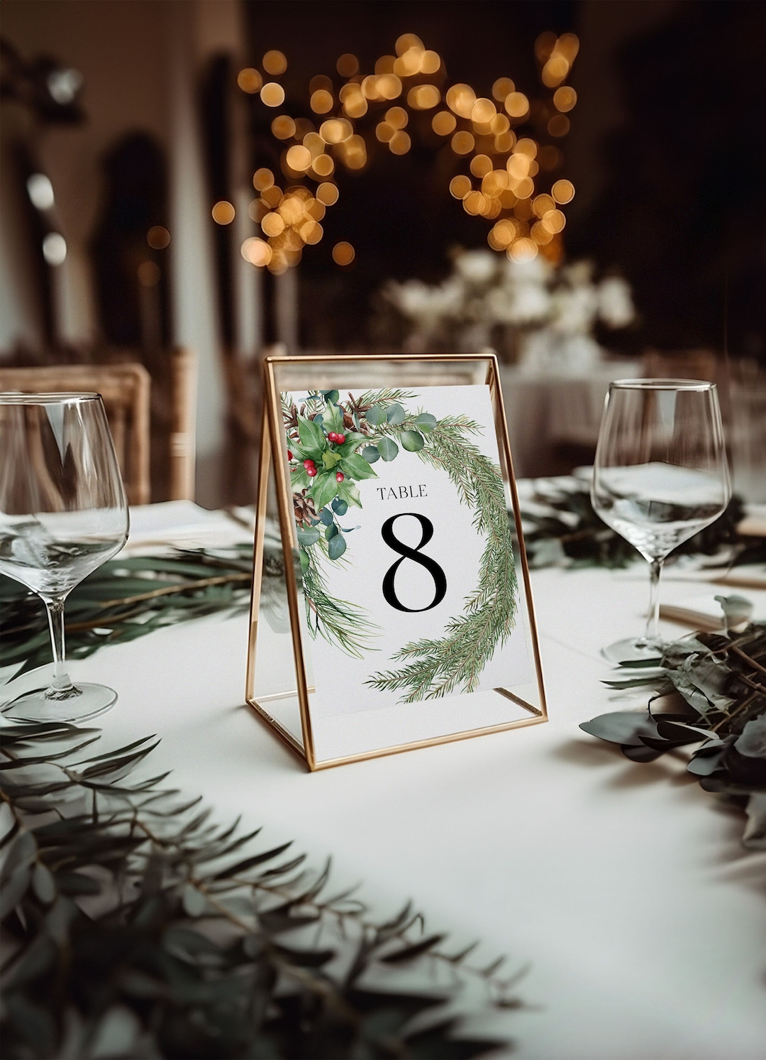 Christmas Table Numbers Templates, Holiday Table Numbers, Christmas ...
