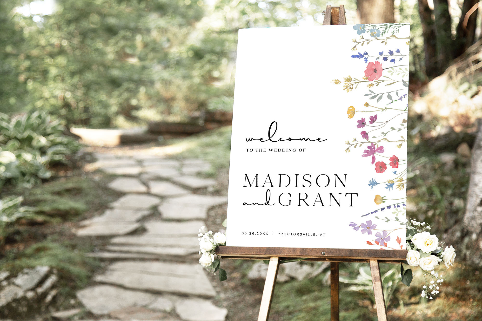 Wildflower Wedding Welcome Sign Template Boho Wedding Welcome - Etsy