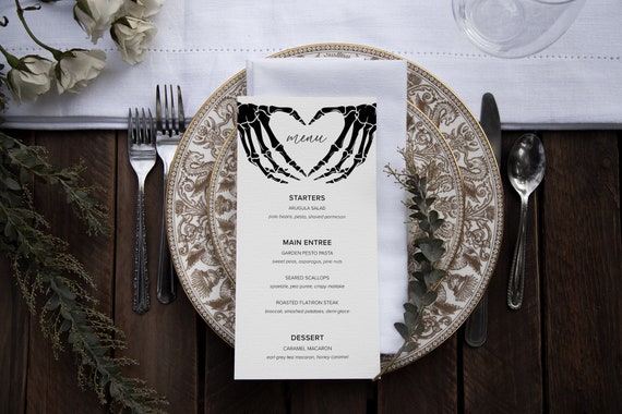 Halloween Gothic Wedding Menu Template Dark Moody Wedding - Etsy