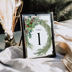 Christmas Table Numbers Templates, Holiday Table Numbers, Christmas ...