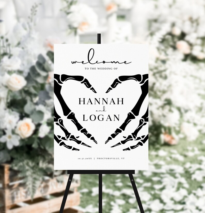 Gothic Wedding Welcome Sign Template Skull Wedding Welcome - Etsy