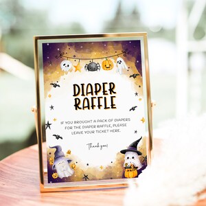 Diaper Raffle Card Template, Ghost Baby Shower Diaper Raffle Sign ...