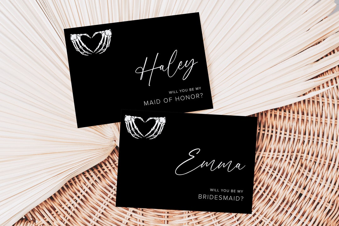 Gothic Bridesmaid Proposal Card Template, Halloween Maid of Honor ...