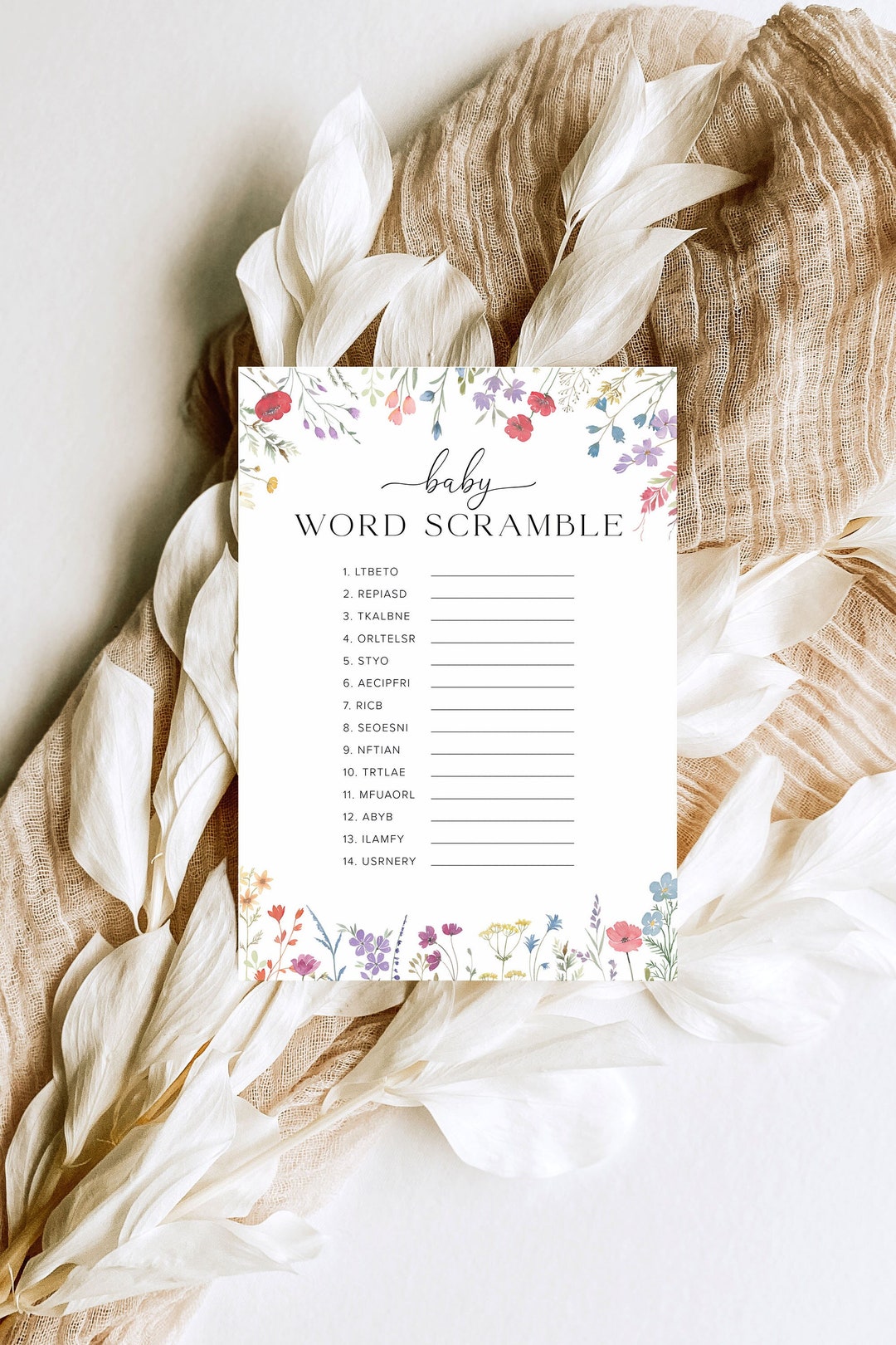 Word Scramble Baby Shower Game Template, Baby Word Scramble Game ...